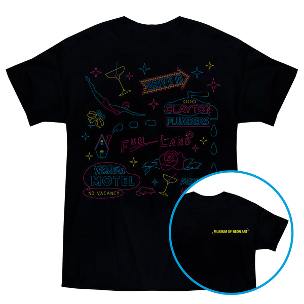 MONA Neon Sign T-Shirt Designed by Merch Motel – Museum of Neon Art